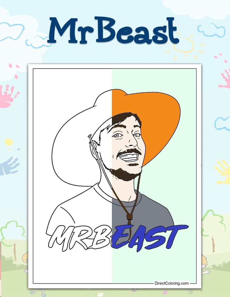 MrBeast Coloring Pages - Free PDF to Download and Print