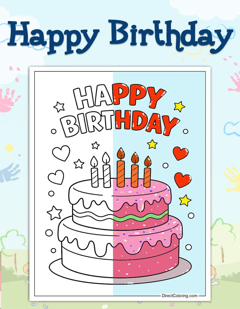 Happy Birthday Coloring Pages - Free PDF to Download and Print