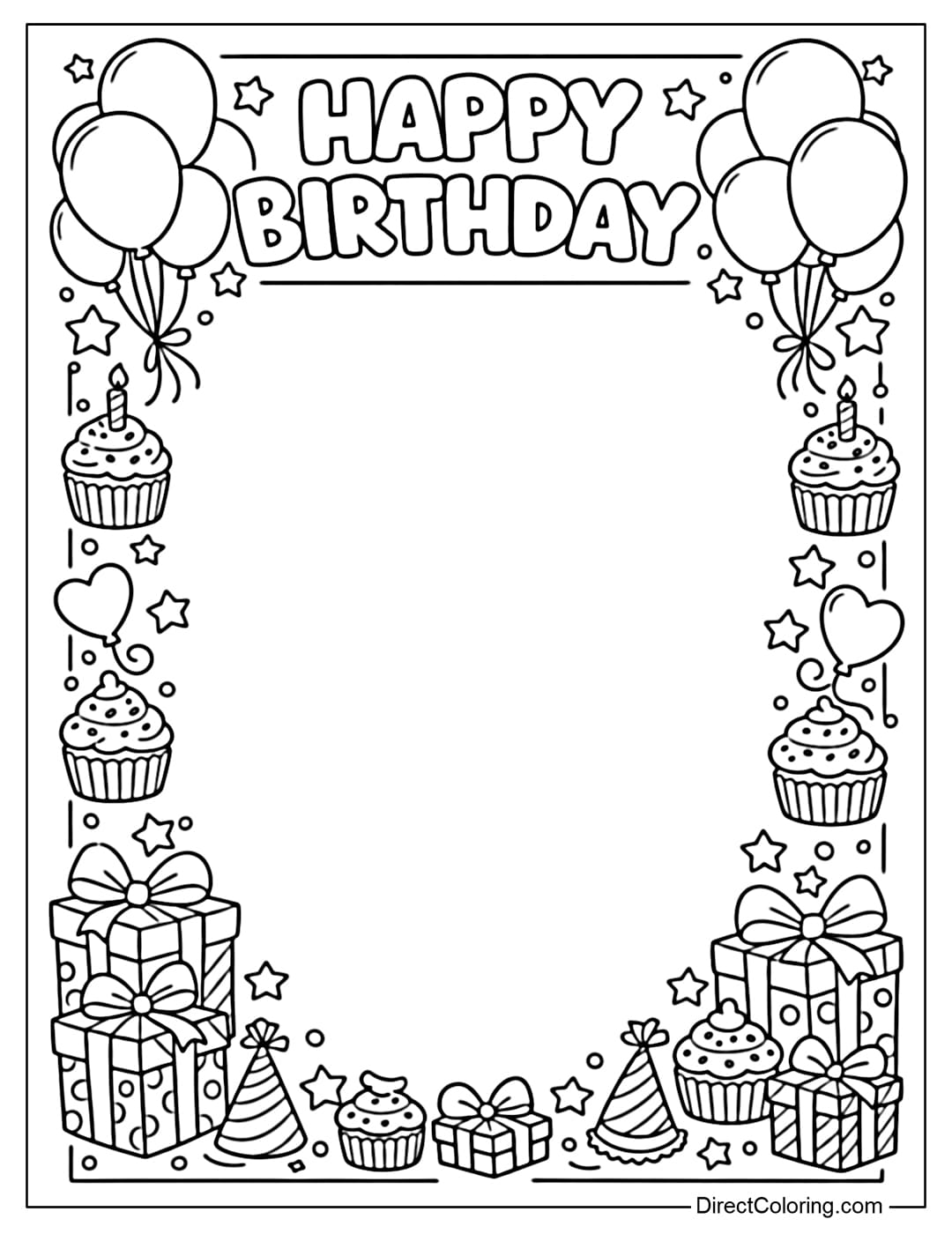 Happy Birthday Coloring Pages - Free PDF to Download and Print
