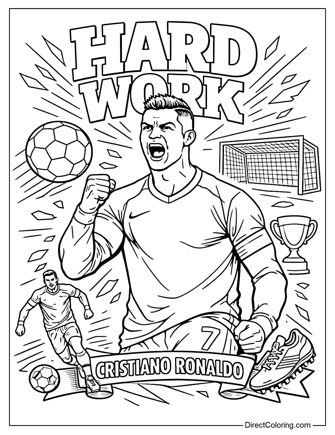 Cristiano Ronaldo Coloring Pages - Free PDF to Download and Print
